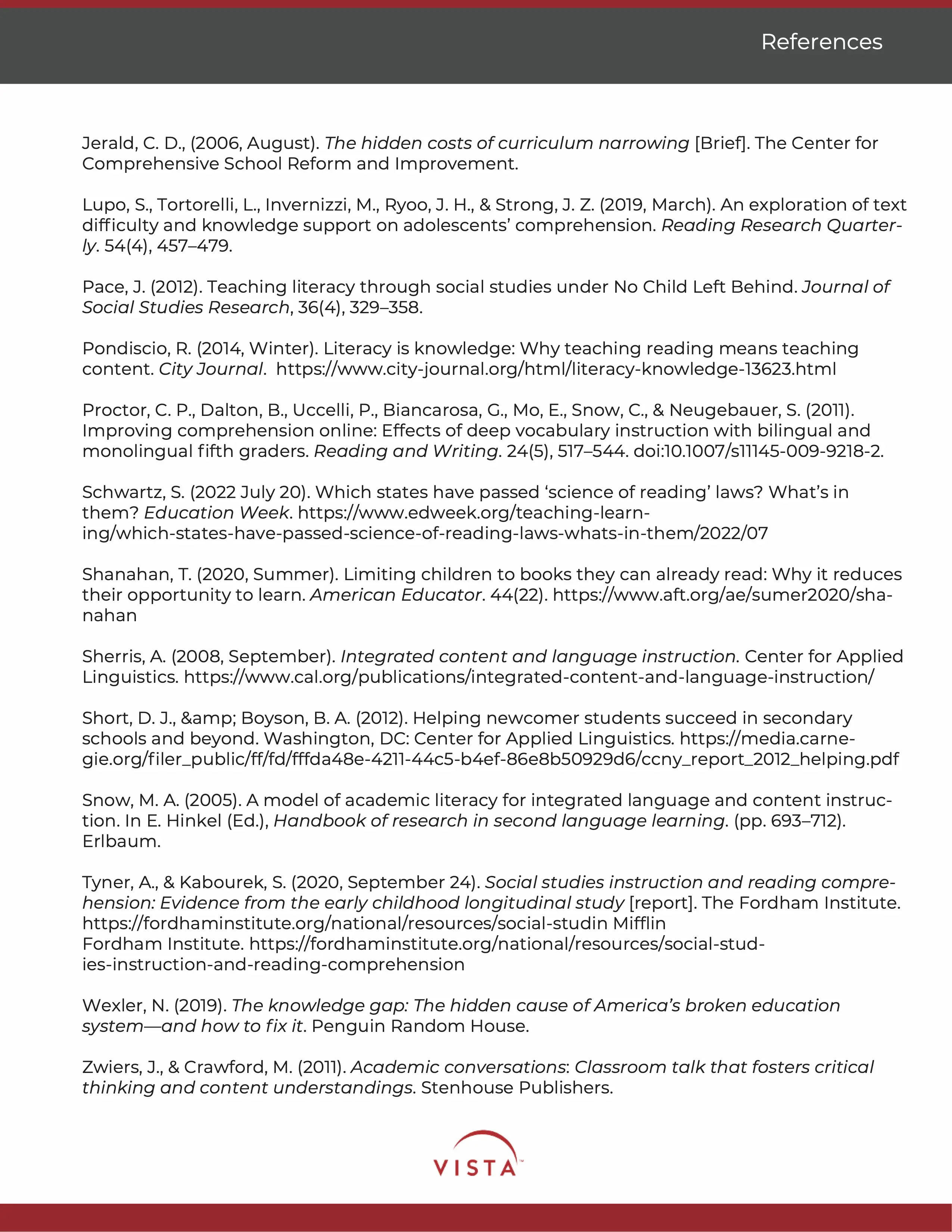 Engage with Literature and Content | Vista Higher Learning